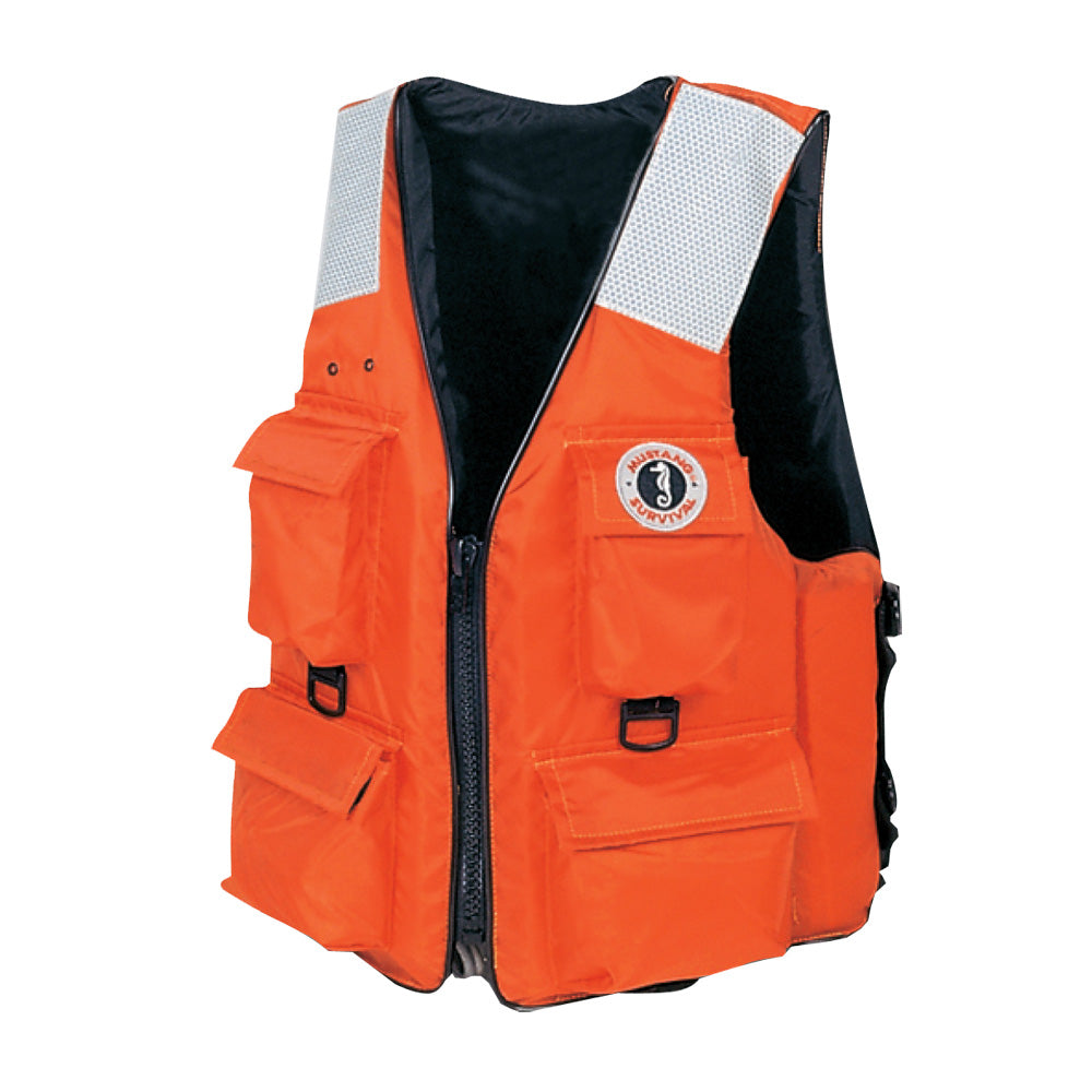 Mustang 4-Pocket Flotation Vest - Orange - XL – Life Raft Professionals