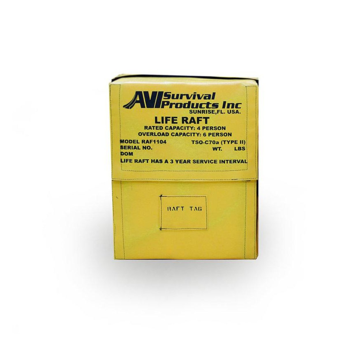 AVI Survival Life Raft, 4-8 Person FAA TSO-C70a – Type II – Life Raft ...