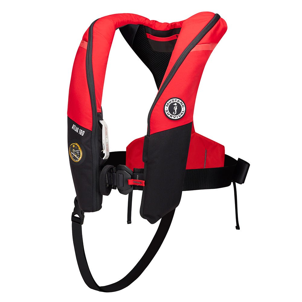 Mustang Atlas 190 DLX Open Ocean Inflatable PFD - Red/Black – Life Raft ...