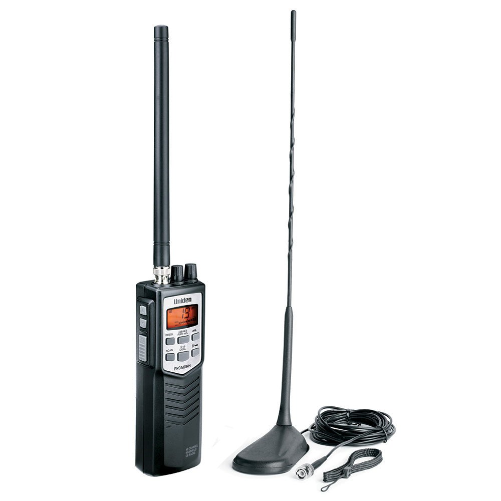 Uniden PRO501TK Handheld CB Radio w/High Gain Magnetic Mount Antenna ...