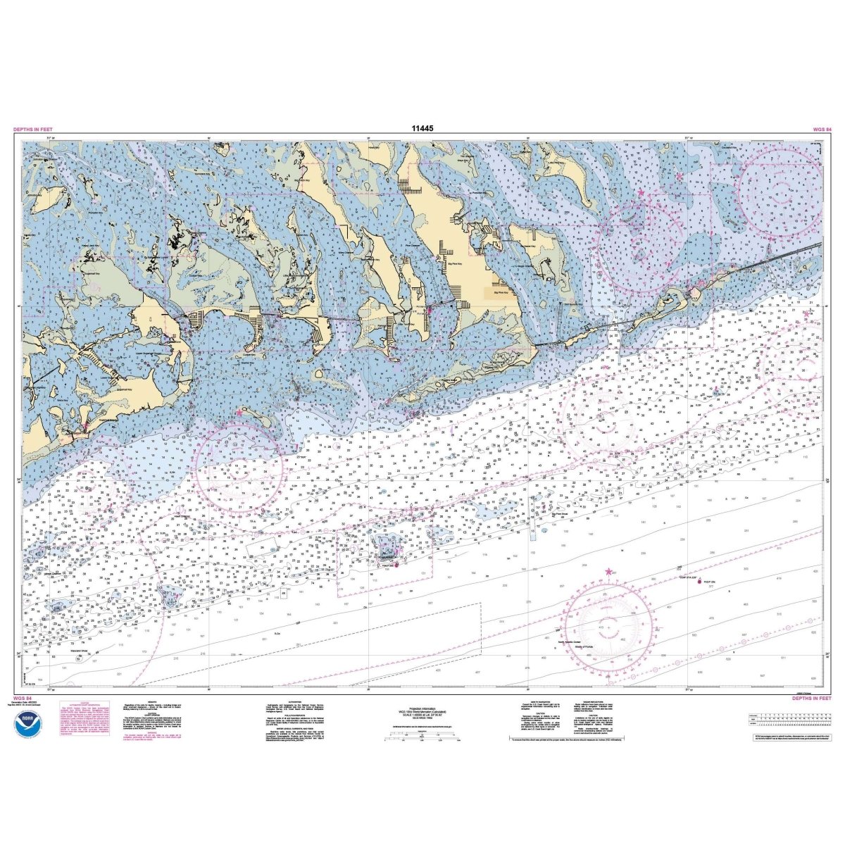 Historical NOAA Chart 11445: Intracoastal Waterway Bahia Honda Key to ...