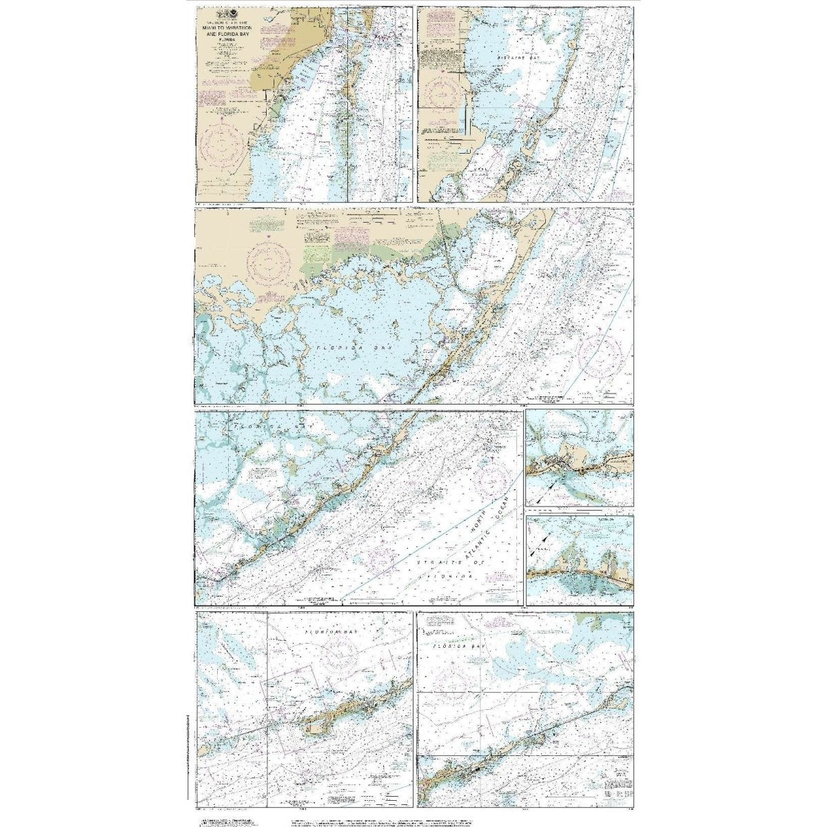 Historical NOAA Chart 11451: Miami to Marathon and Florida Bay (8 Page ...
