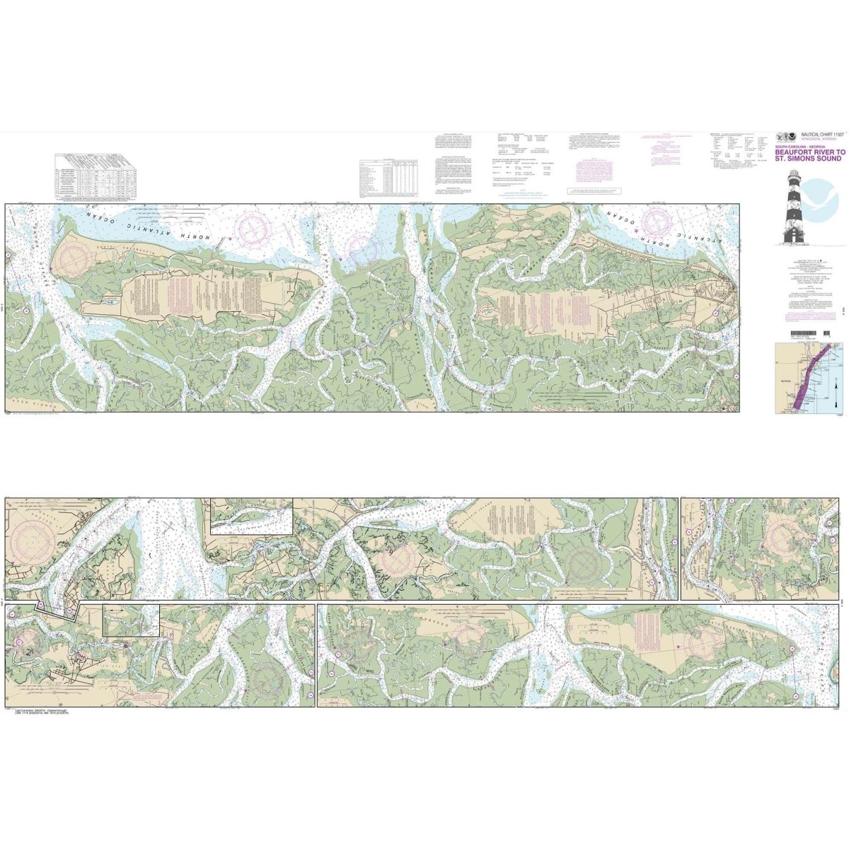 Historical NOAA Chart 11507: Intracoastal Waterway Beaufort River to St ...