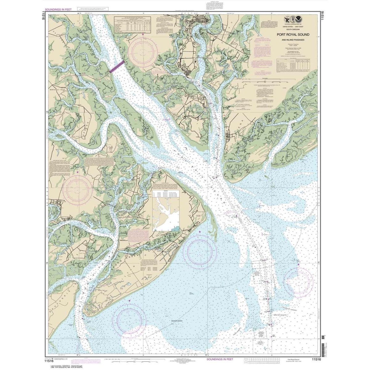 Historical NOAA Chart 11516: Port Royal Sound and Inland Passages ...