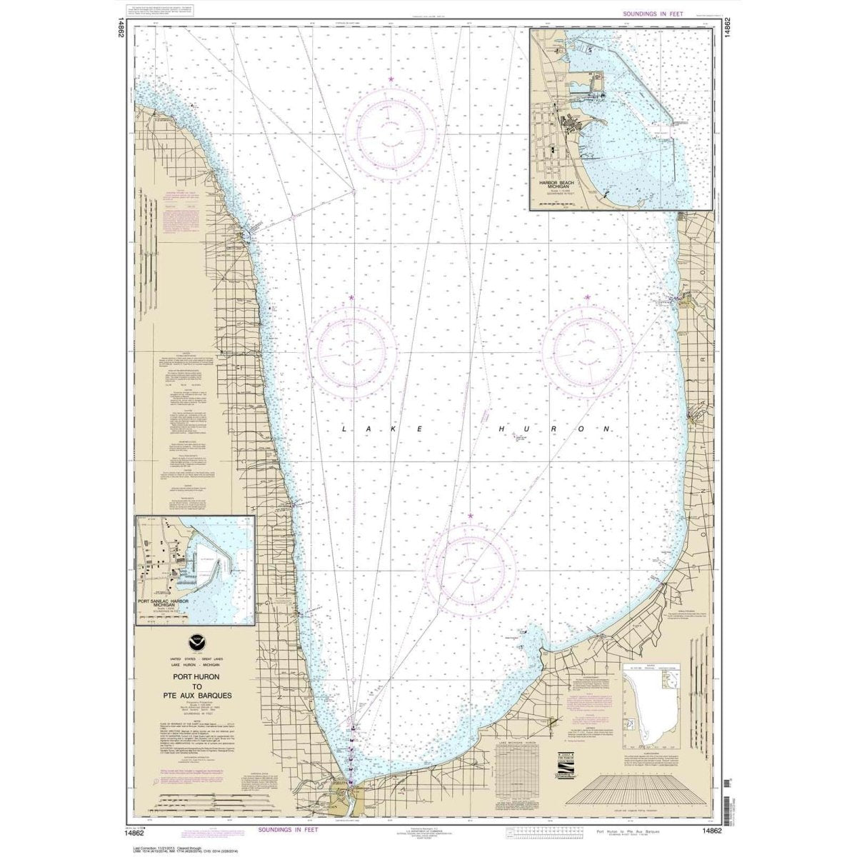 Historical NOAA Chart 14862: Port Huron to Pte aux Barques; Port ...