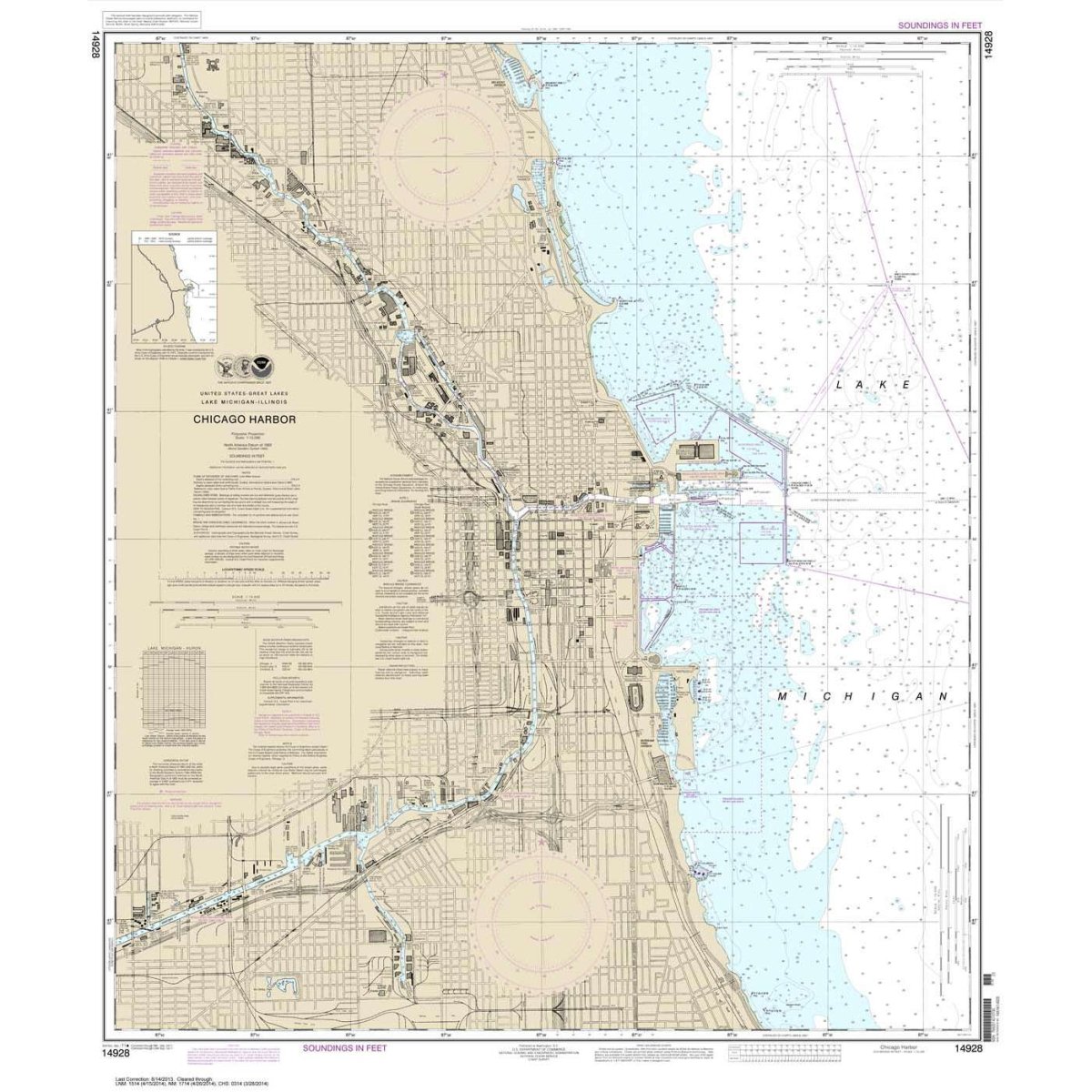 Historical NOAA Chart 14928: Chicago Harbor – Life Raft Professionals
