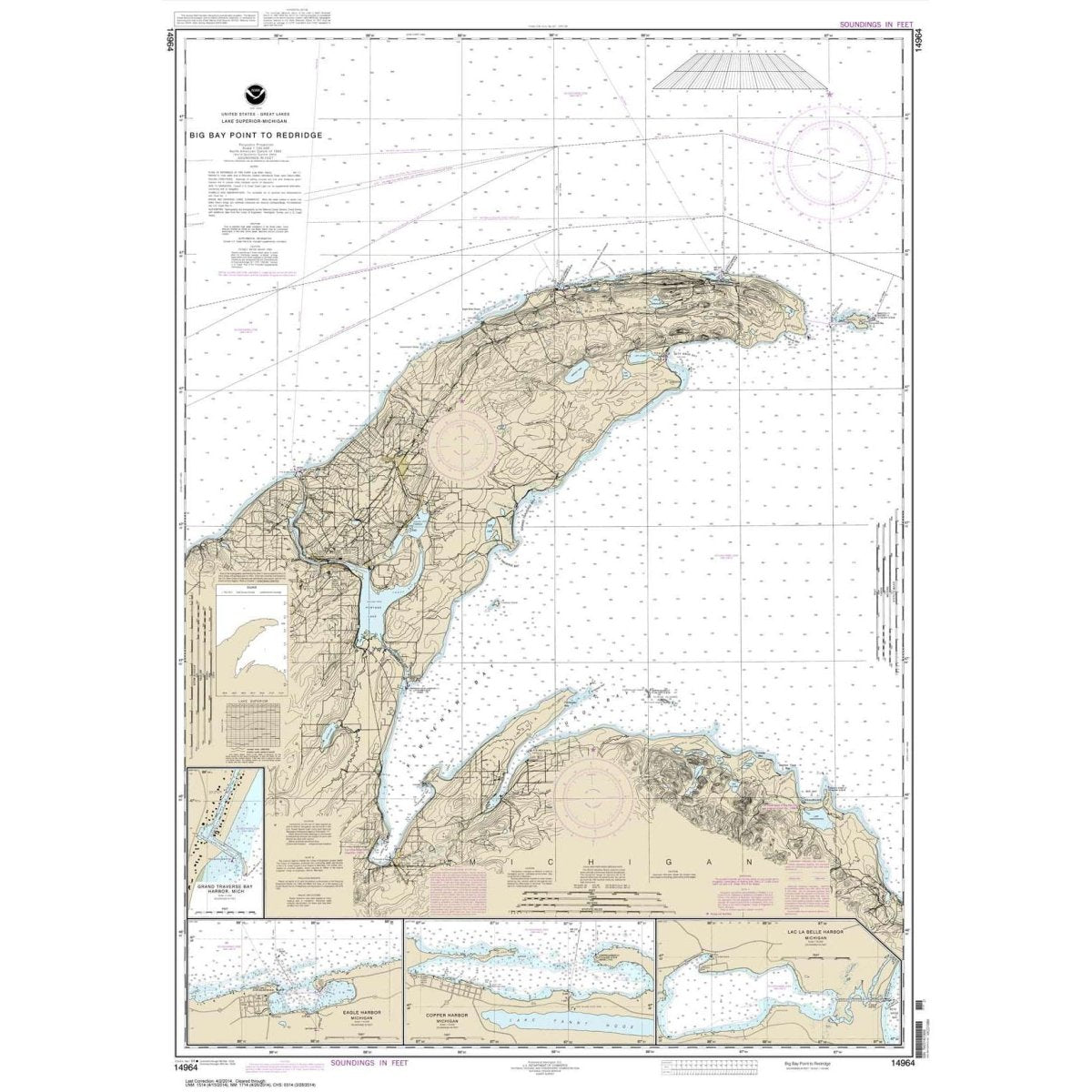 Historical NOAA Chart 14964: Big Bay Point to Redridge; Grand Traverse ...
