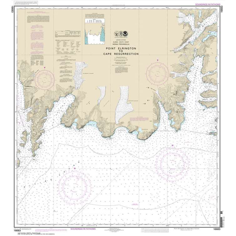 Historical NOAA Chart 16683: Point Elrington to Cape Resurrection ...