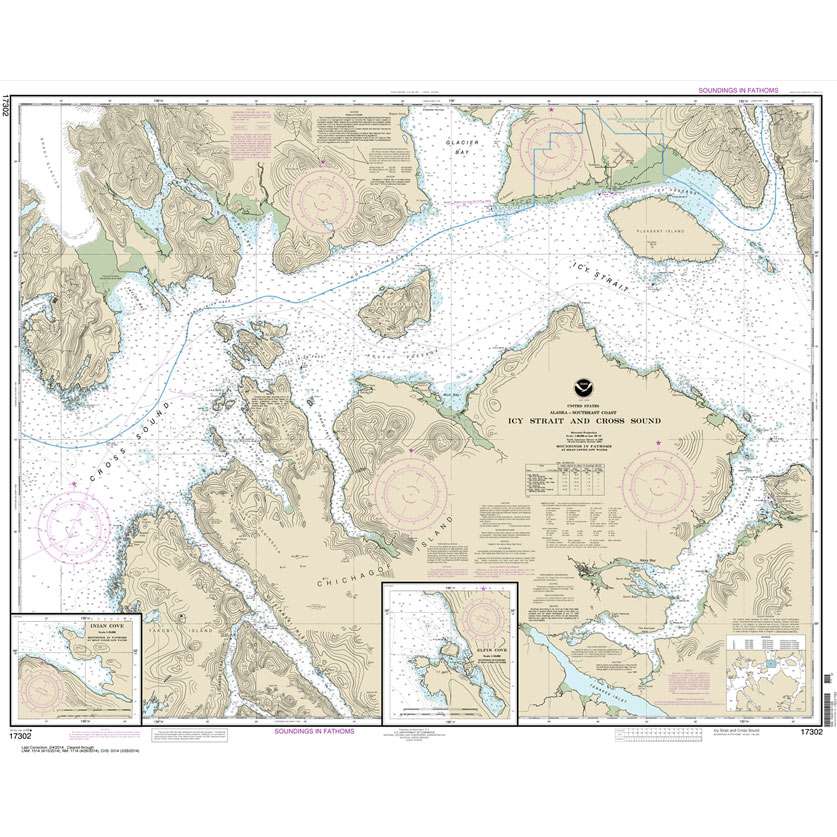 Historical NOAA Chart 17302: Icy Strait and Cross Sound; Inian Cove ...