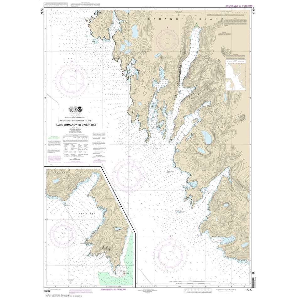 Historical NOAA Chart 17330: West Coast of Baranof Island Cape Ommaney ...