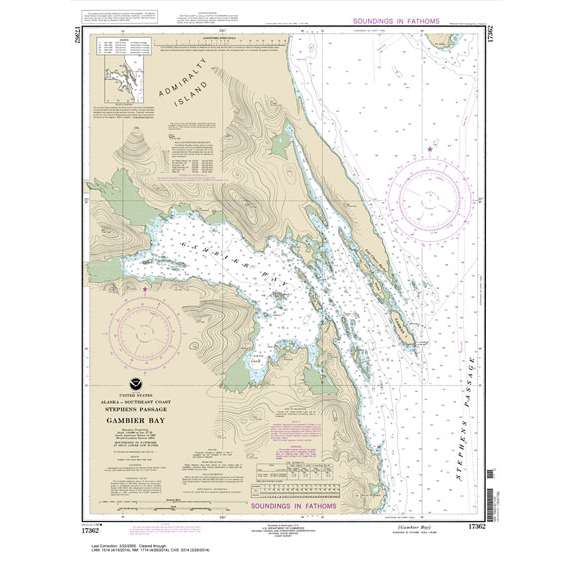Historical NOAA Chart 17362: Gambier Bay: Stephens Passage – Life Raft ...