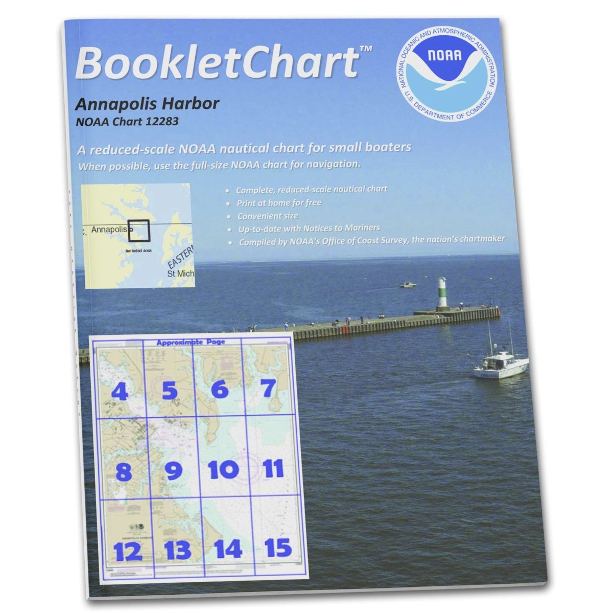 NOAA BookletChart 12283: Annapolis Harbor, Handy 8.5" x 11" Size. Paper ...