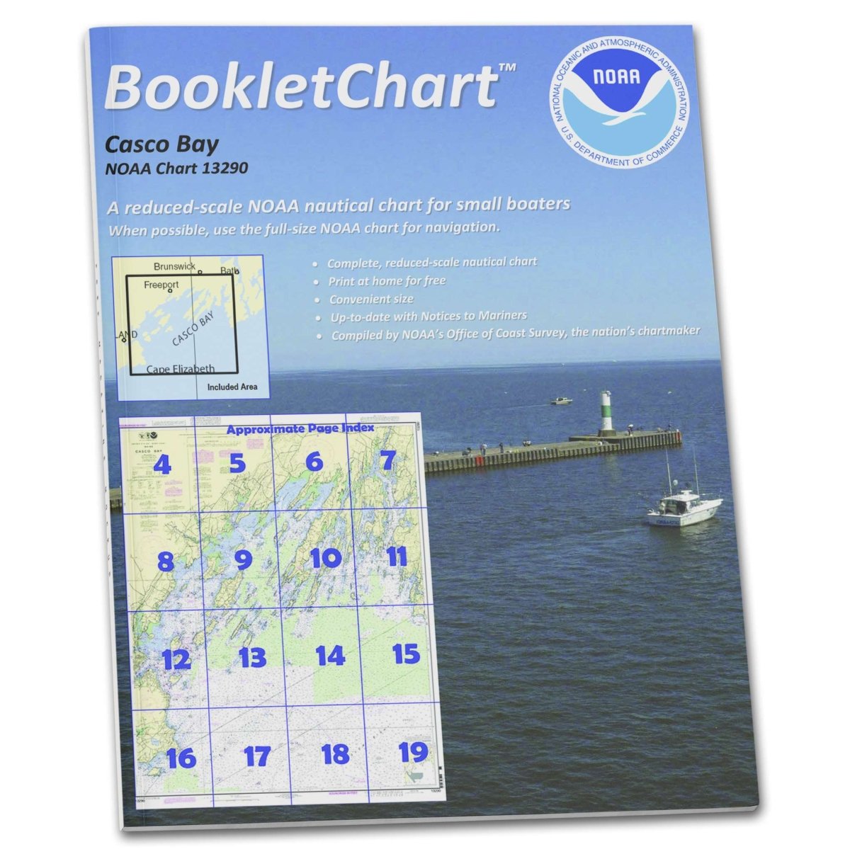 NOAA BookletChart 13290: Casco Bay, Handy 8.5" x 11" Size. Paper Chart ...