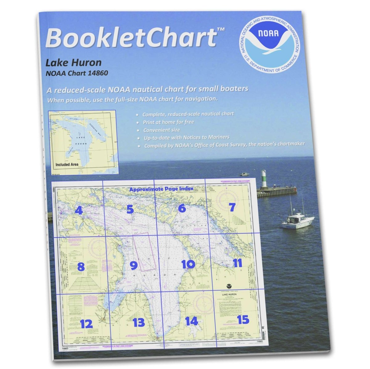 NOAA BookletChart 14860: Lake Huron, Handy 8.5" x 11" Size. Paper Chart ...