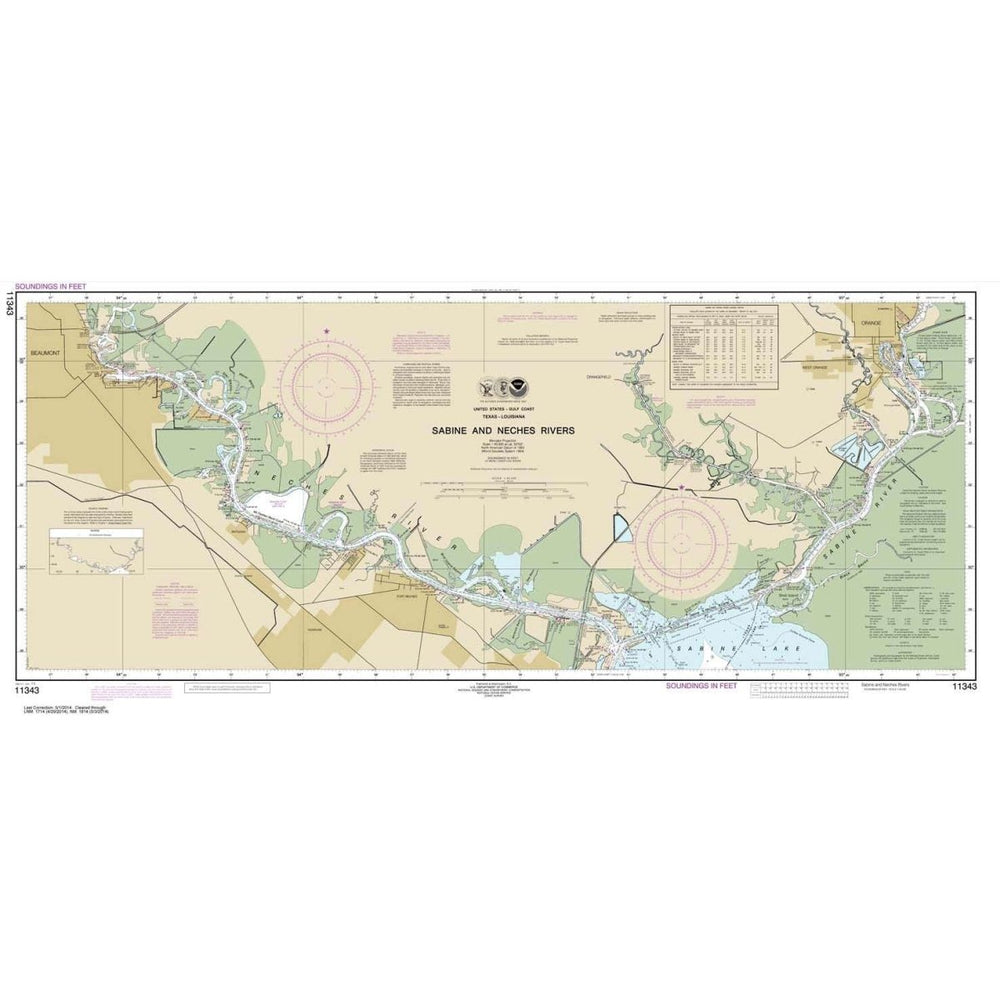NOAA Chart 11343: Sabine and Neches Rivers – Life Raft Professionals