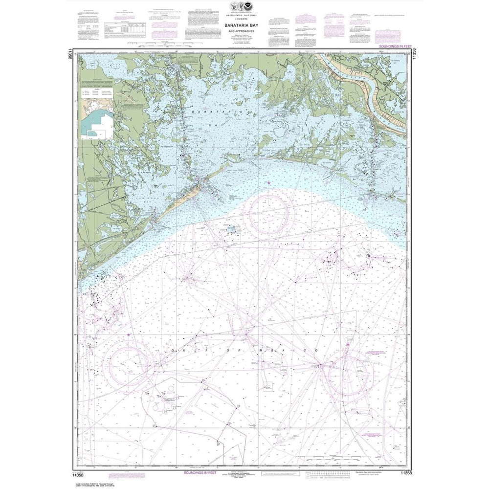 NOAA Chart 11358: Barataria Bay and approaches – Life Raft Professionals