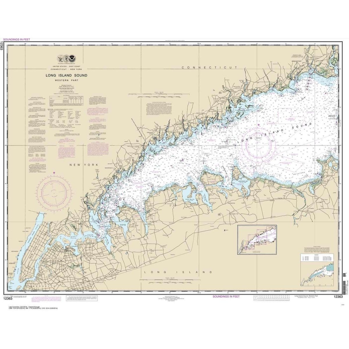 NOAA Chart 12363: Long Island Sound Western Part – Life Raft Professionals