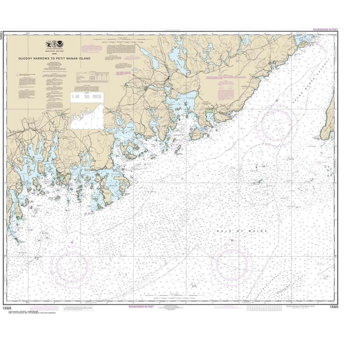 NOAA Chart 13325: Quoddy Narrows to Petit Manan lsland – Life Raft ...
