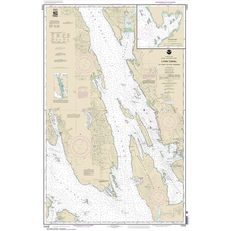 NOAA Chart 17316: Lynn Canal-Icy Str. to Point Sherman;Funter Bay ...