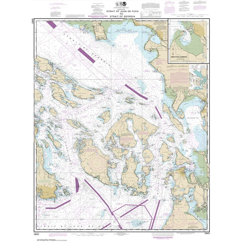 NOAA Chart 18421: Strait of Juan de Fuca to Strait of Georgia;Drayton ...
