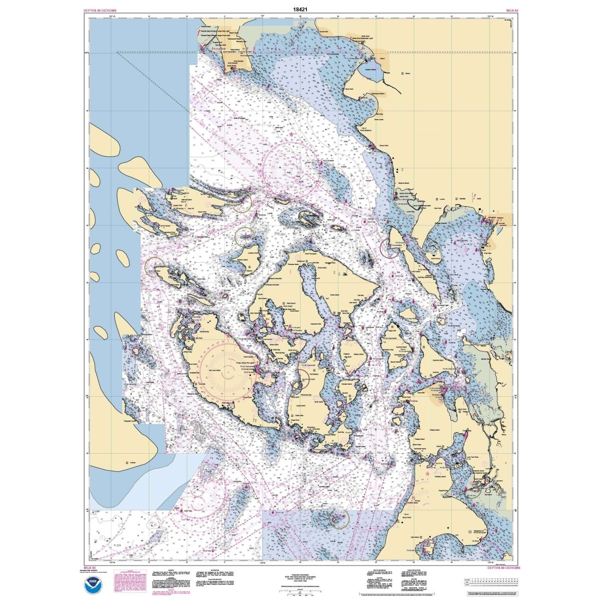 NOAA Chart 18421: Strait of Juan de Fuca to Strait of Georgia;Drayton ...