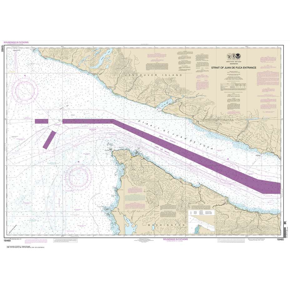NOAA Chart 18460: Stait of Juan de Fuca Entrance – Life Raft Professionals