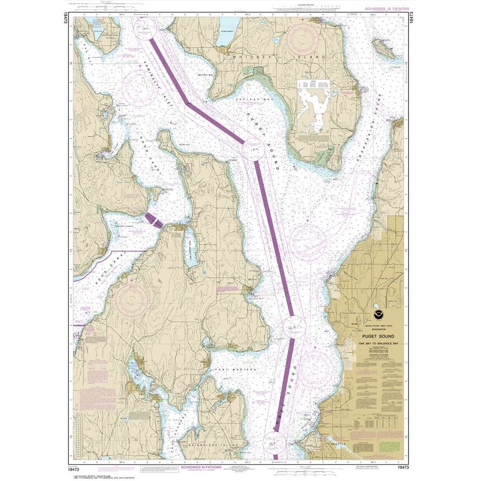 NOAA Chart 18473: Puget Sound-Oak Bay to Shilshole Bay – Life Raft ...