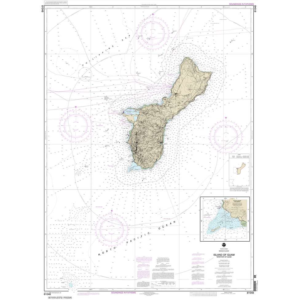 Historical NOAA Chart 81048: Mariana Islands Island of Guam Territory ...